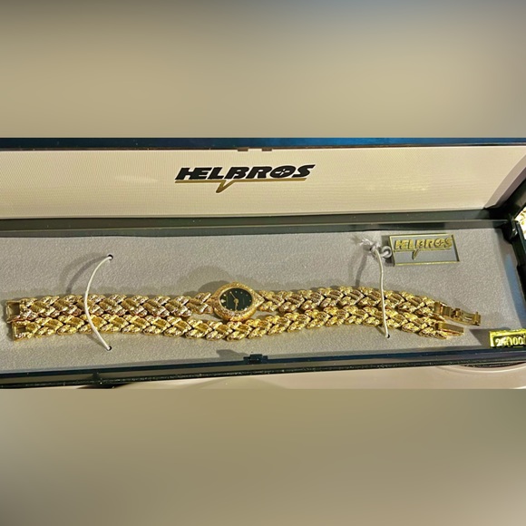 Helbros | Accessories | Nwt Beautiful Ladies Helbros Gold Watch And ...